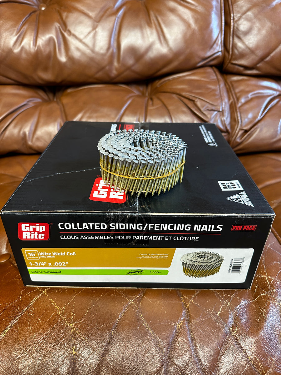 Grip-Rite 1 3/4' x 090 Hot Dip 15dg Ring Coil Nail – Ozark Fence & Supply